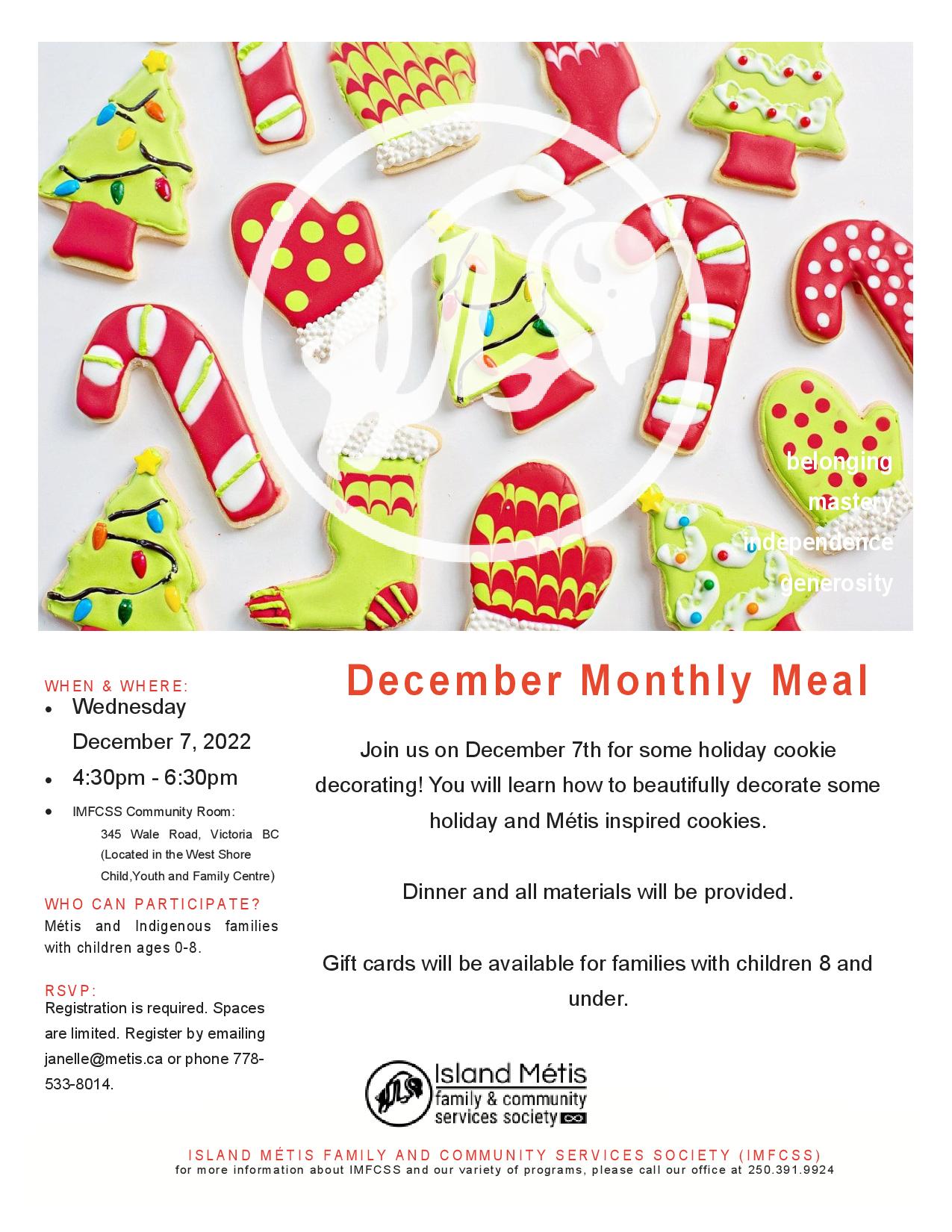 Metis Monthly Meal: December 2022 – Island Métis Family and Community ...