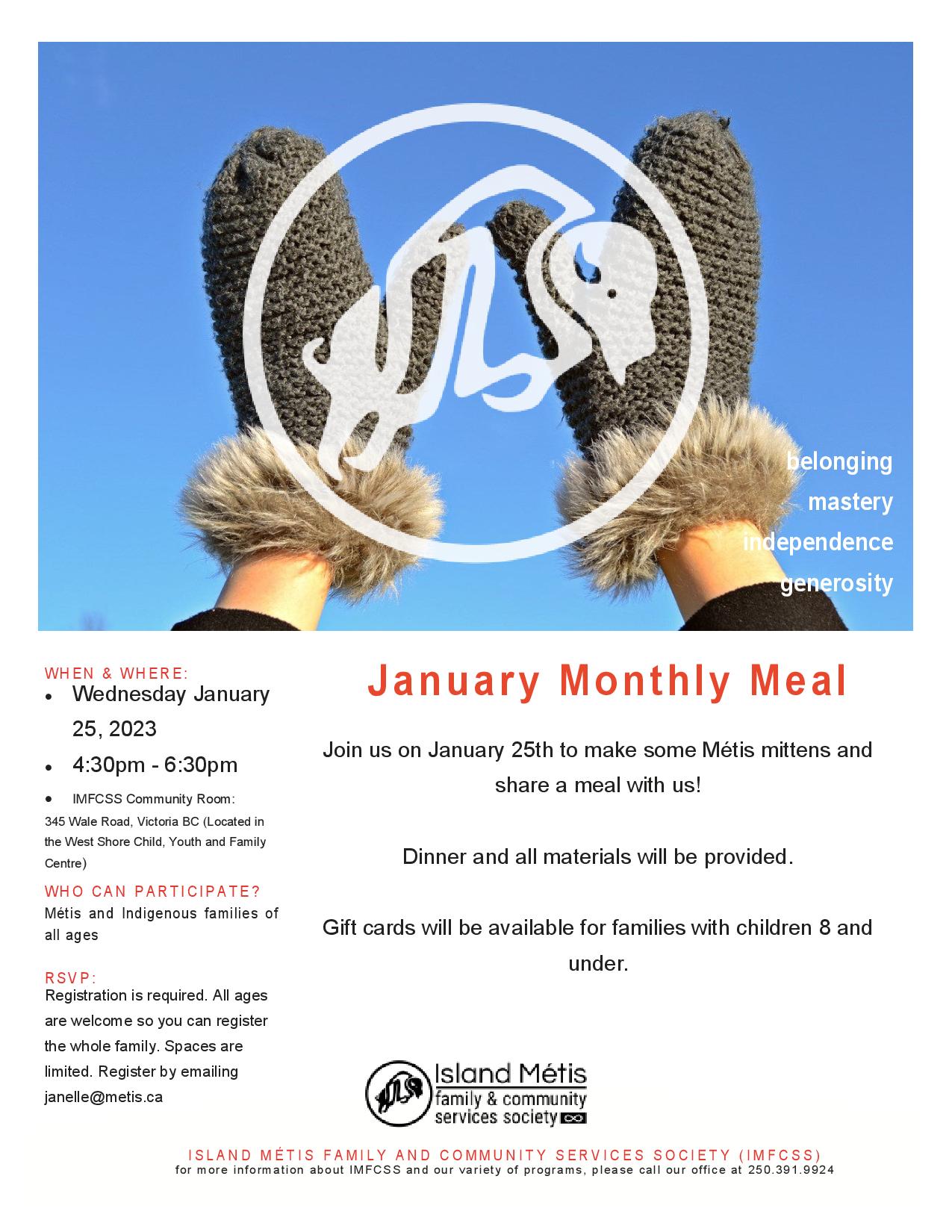 Metis Monthly Meal-January 25 2023 – Island Métis Family and Community ...