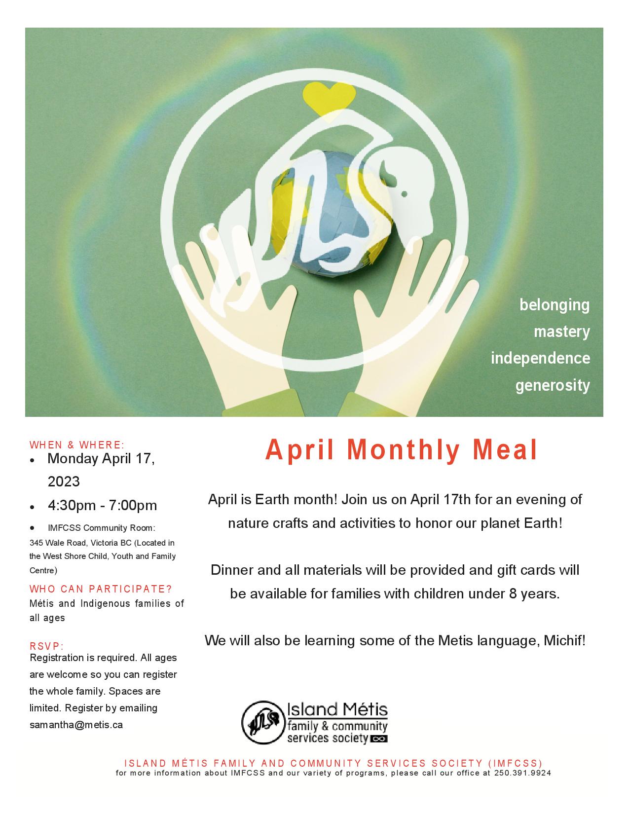 April Monthly Meal-2023 – Island Métis Family and Community Services ...