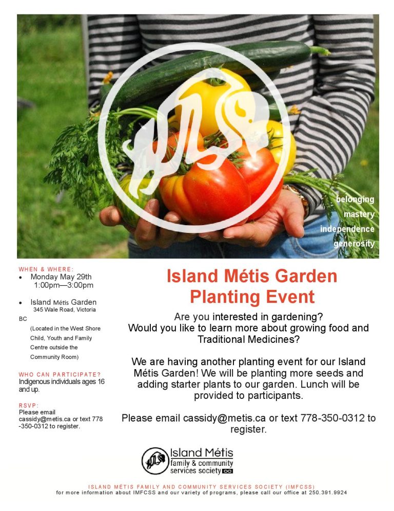 May- Garden planting Event poster – Island Métis Family and Community ...