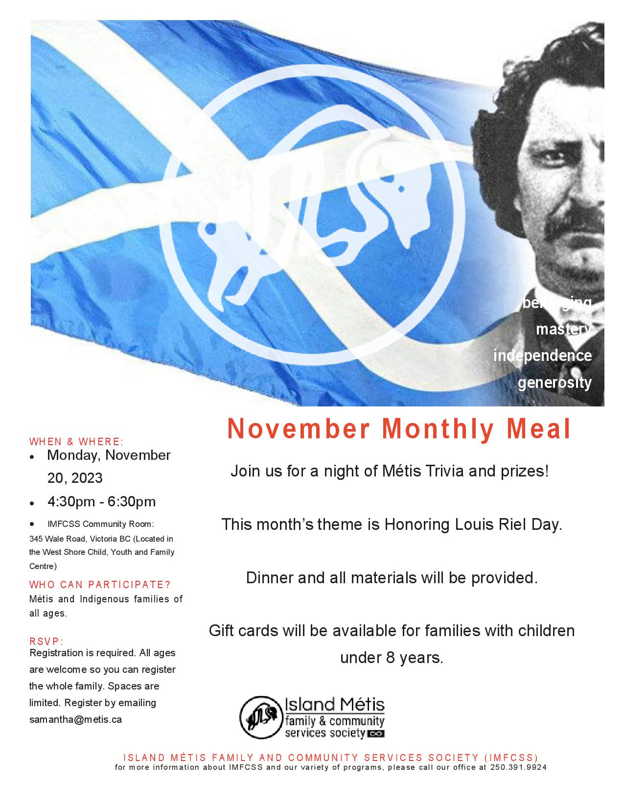 November 2023- Monthly Meal – Island Métis Family and Community ...