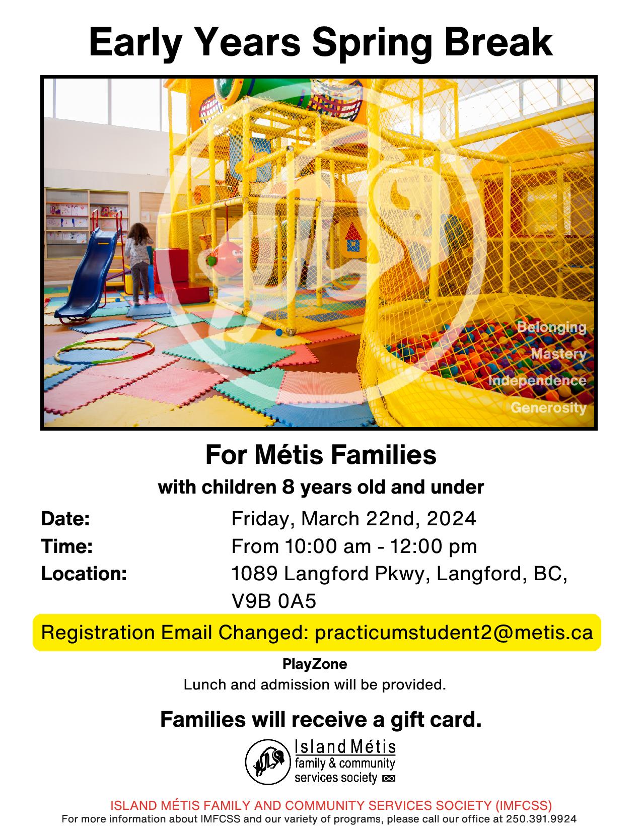 Early Years Spring Break-Fri March 22, 2024 – Island Métis Family and ...
