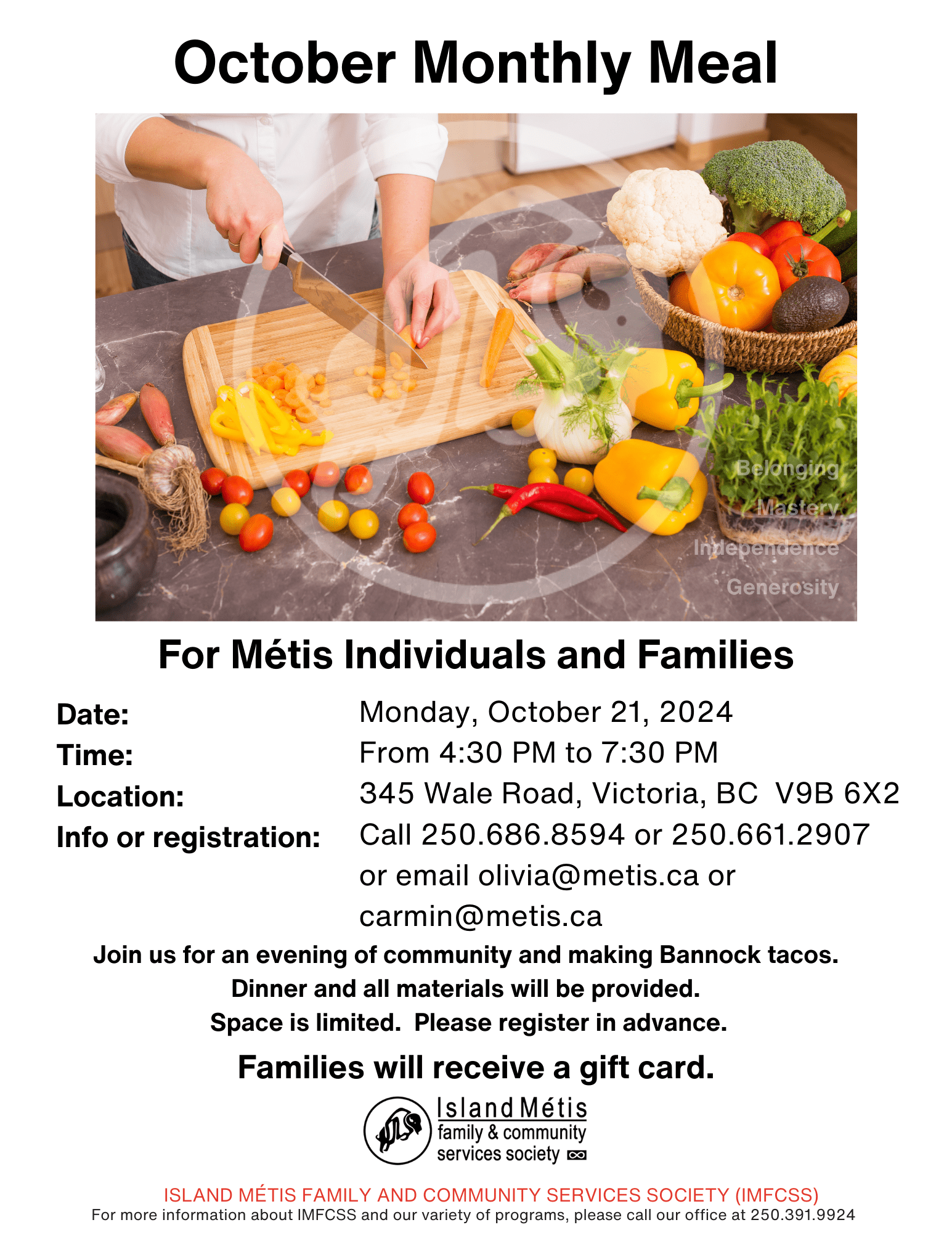 October Monthly Meal! – Island Métis Family and Community Services Society