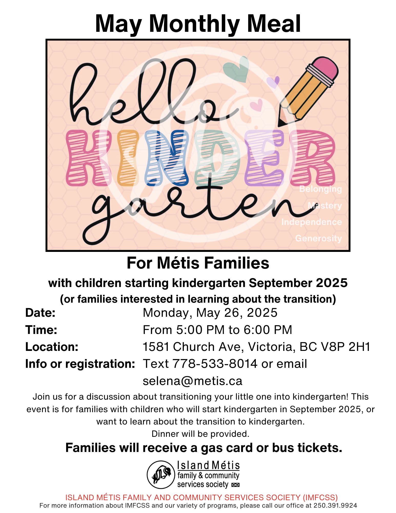 Monthly Meal – Island Métis Family and Community Services Society