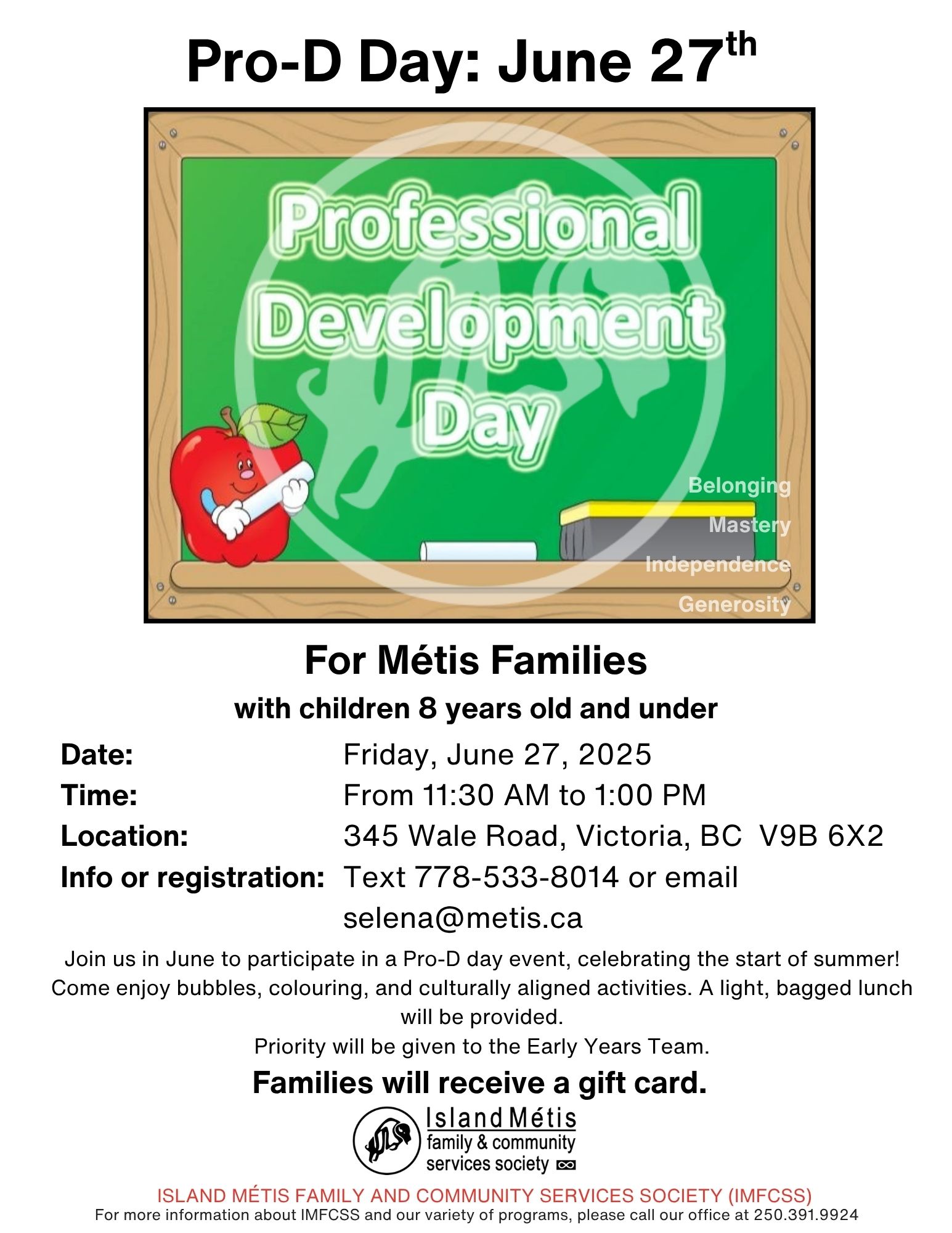Summer Kick off Pro D Day Event – Island Métis Family and Community ...