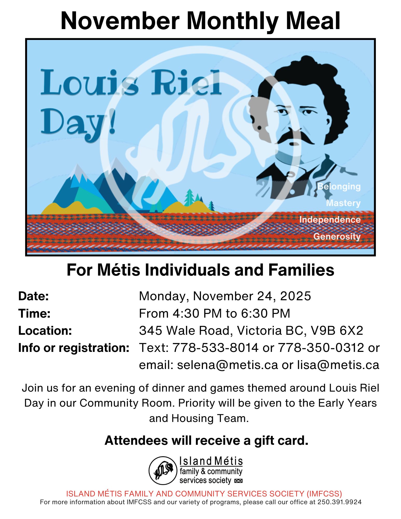 November Meal – Island Métis Family and Community Services Society